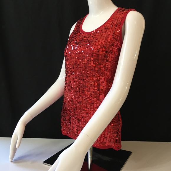 Verve Ami | Tops | Verve Ami Red Blingy Sparkly Sequin Tank Womans Size ...